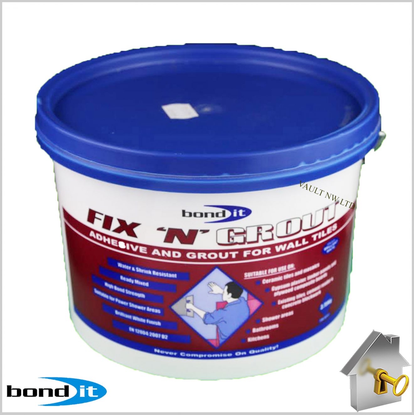 Fix 'N' Grout - White - Bond It - Adhesive and Grout for Wall Tiles ...