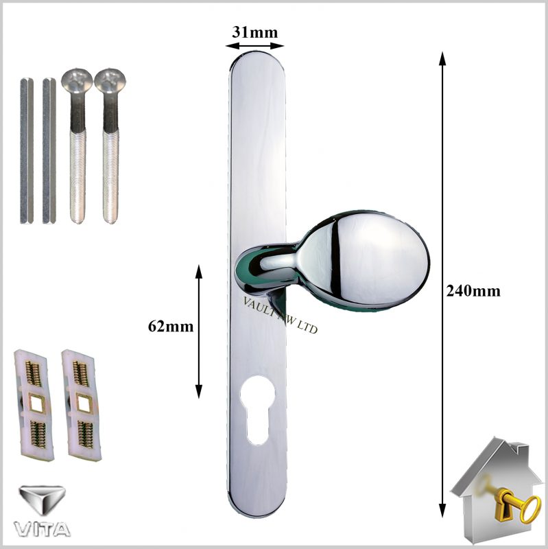 Door handle UPVC Door Handle Lever Pad action White Chrome Brass Black ...