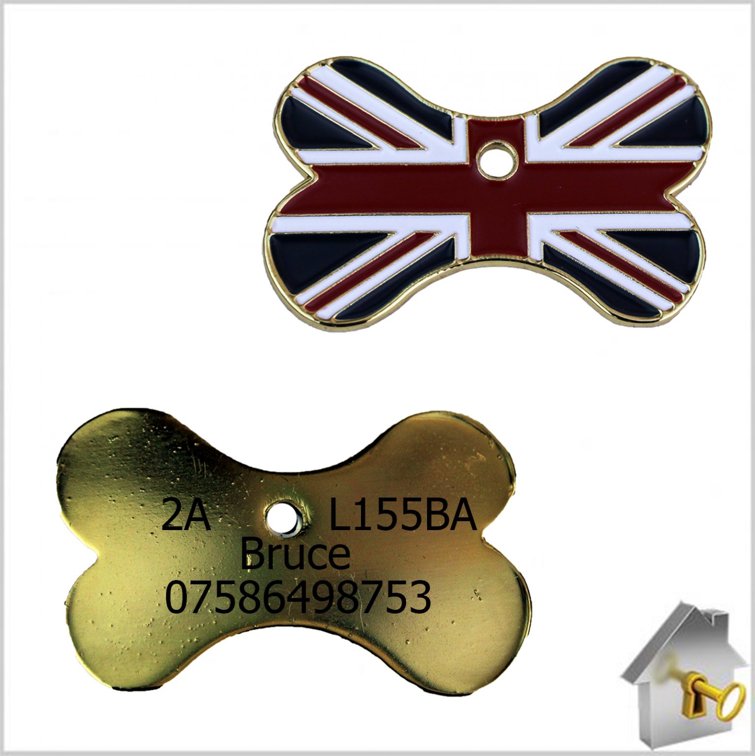 Personalised Engraved UNION JACK Dog Tag - Vault Nw