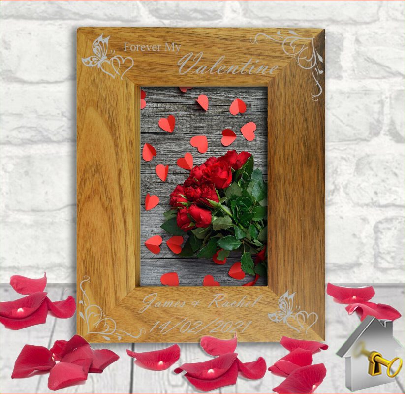 Personalised Engraved Valentine's Photo Frame Various Sizes - Vault Nw