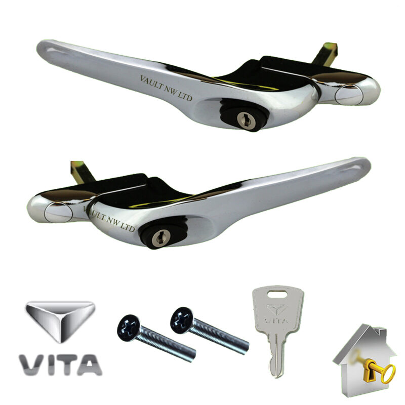 uPVC Cranked Handed Window Handle, Key Locking Espag Double Glazing ...