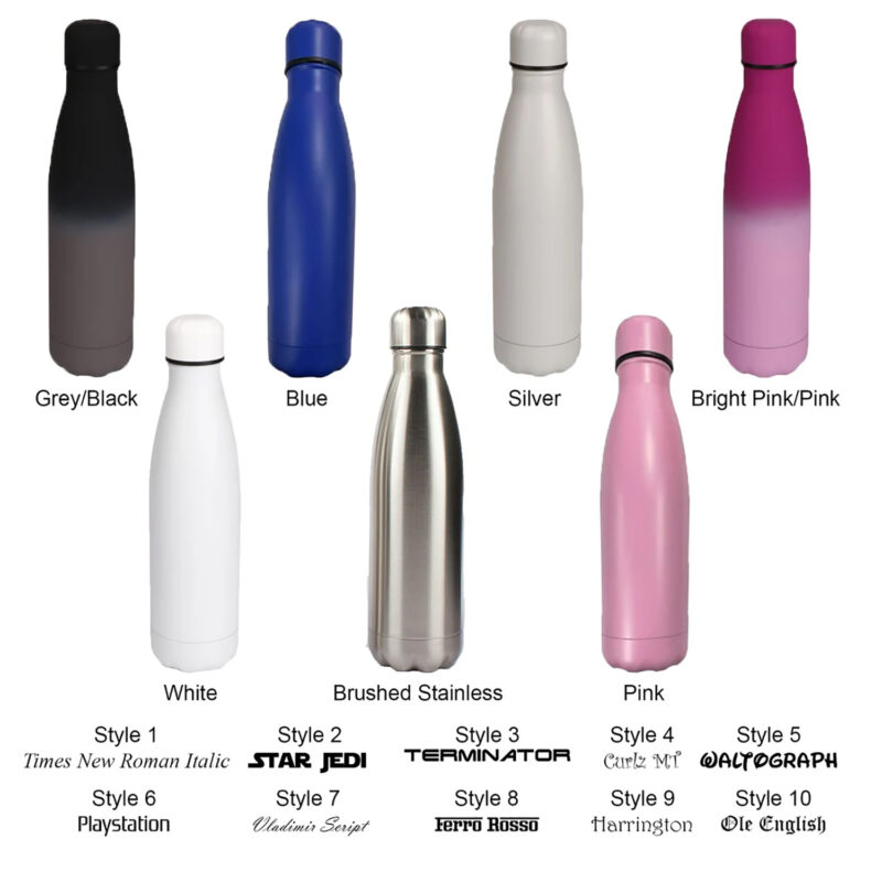 Engraved Chilly bottle Personalised Insulated Water Bottle hot or cold ...