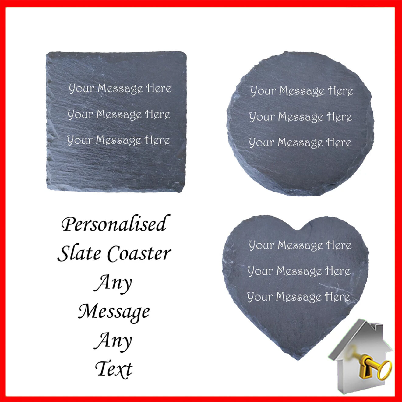 Personalised Engraved Grey Slate Drinks Coaster Gift Birthday ...