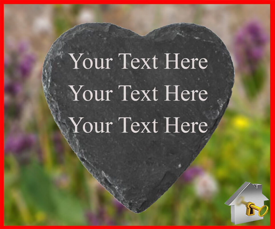 Memorial Plaque Engraved Natural Slate Heart Mother Mum Memorial ...