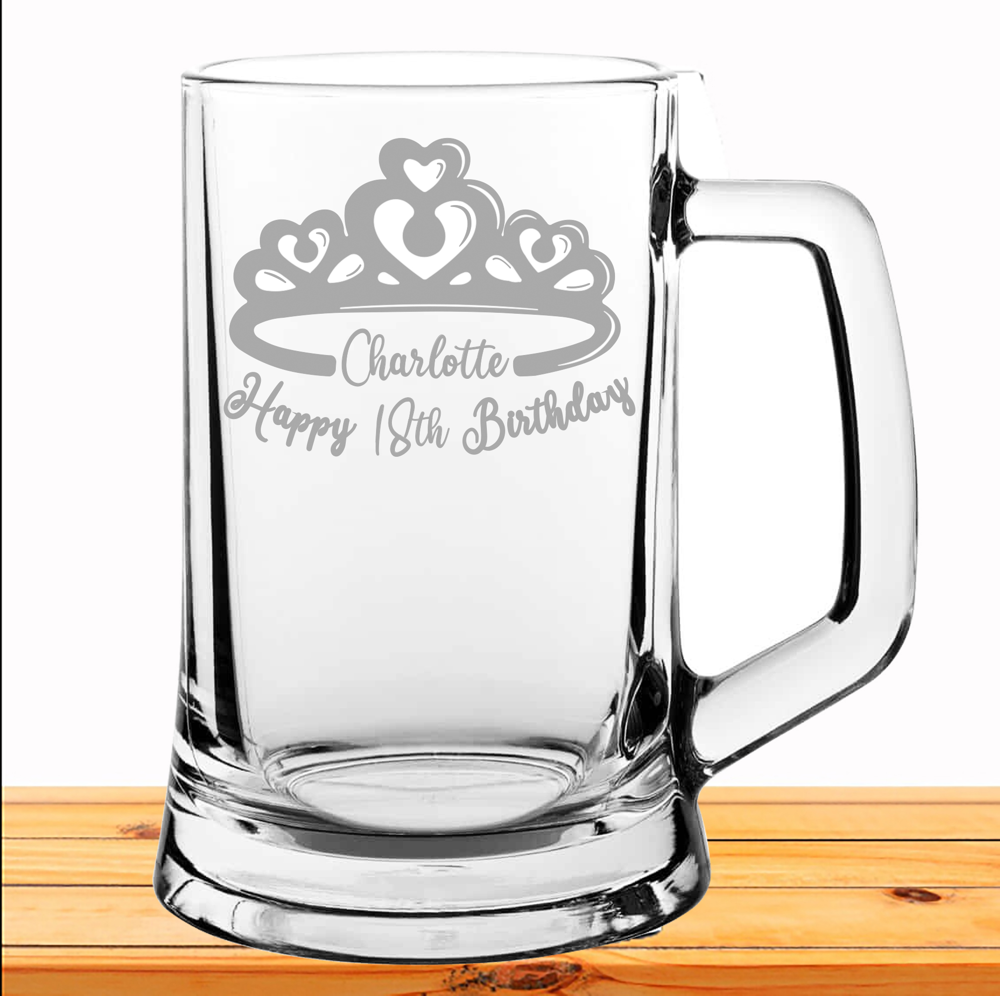 Personalised Engraved Tankard Gift Christmas Theme Princess Crown ...