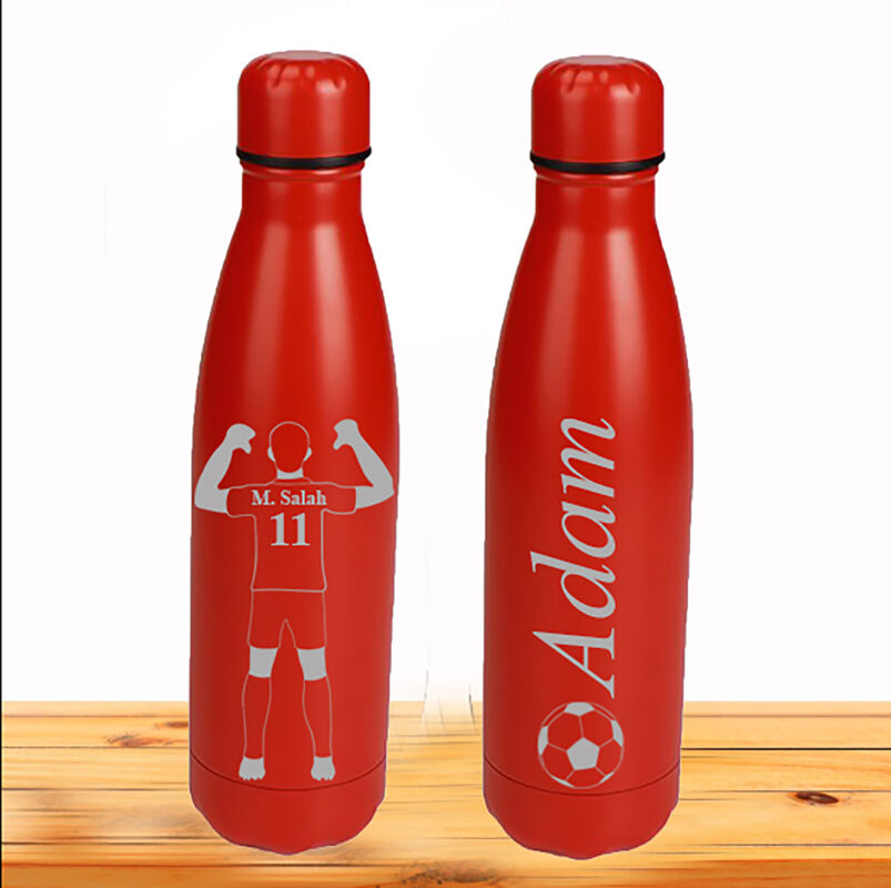 Engraved Chilly bottle Personalised Football Design Insulated Water ...
