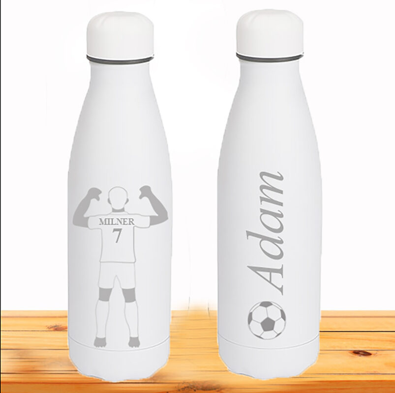 Engraved Chilly bottle Personalised Football Design Insulated Water ...