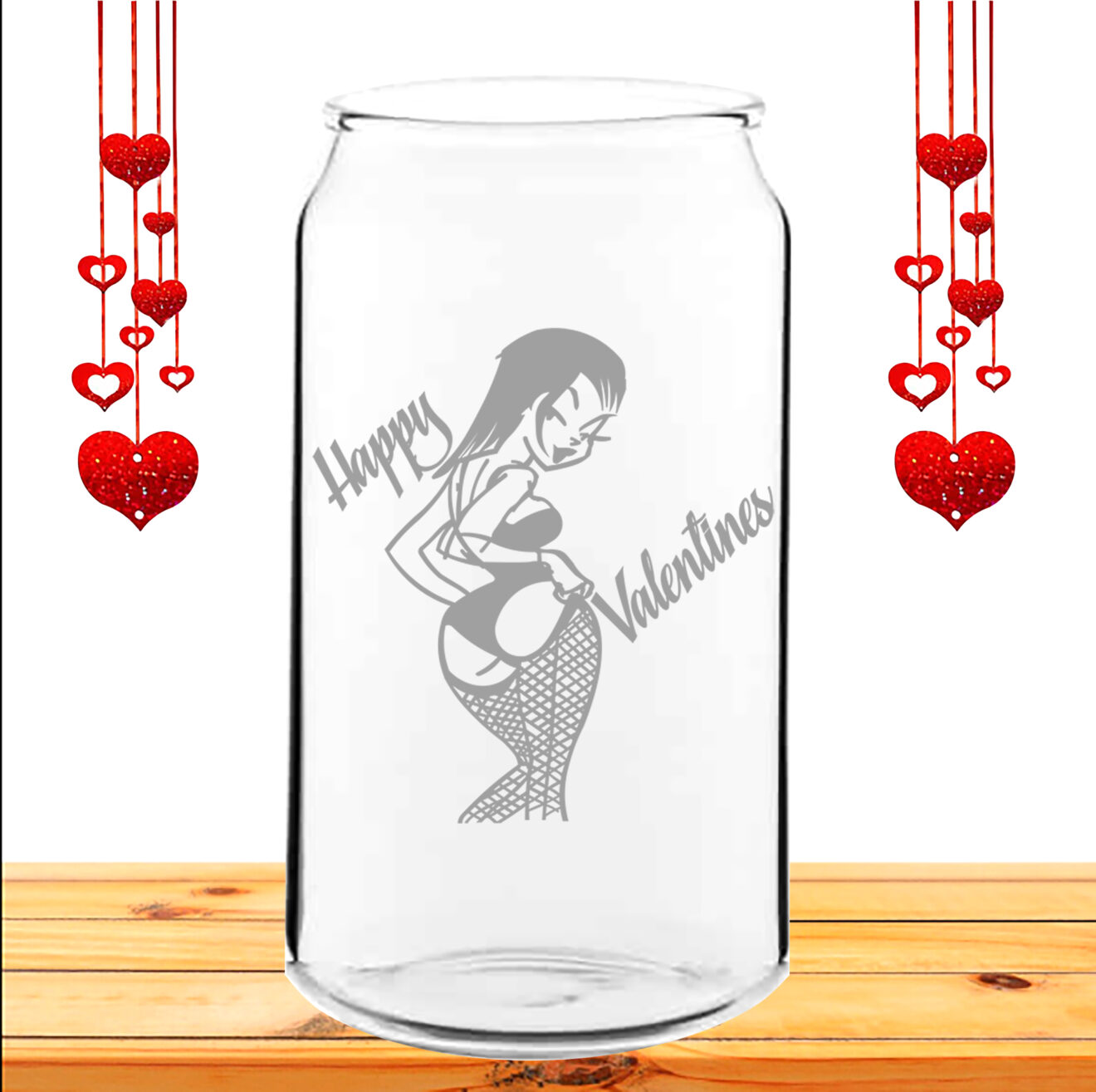 Personalised Engraved Valentine's Day Heart Beer Can Glass It's Time ...