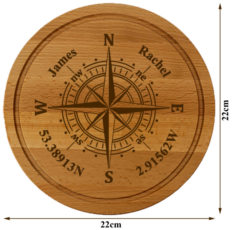 Cheese Boards In Slate and Wood with Compass Design and your important ...
