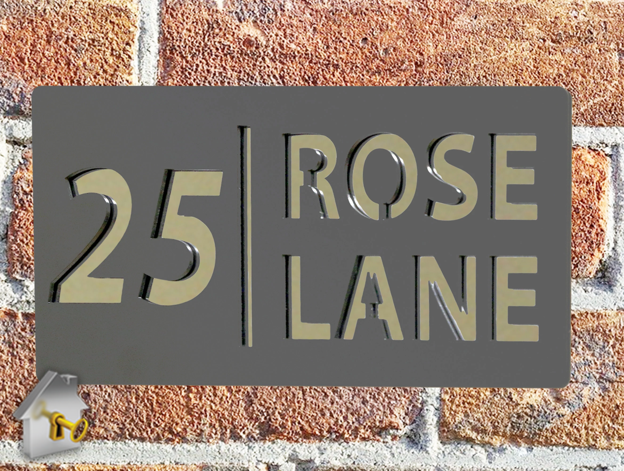 Contemporary House Number Acrylic Door Sign 30cm x 15cm - Vault Nw
